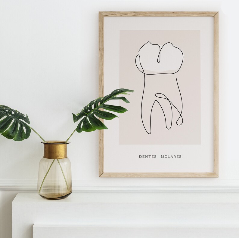 One Line Tooth Art Print Dental Art Work Minimalist Set of 3 - Etsy