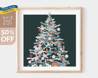 8x8 Christmas Tree Print - Etsy