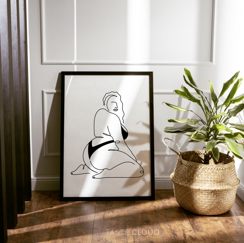 Body Positive Line Art Set Of 3 Prints Curvy Woman Wall Art Etsy Uk