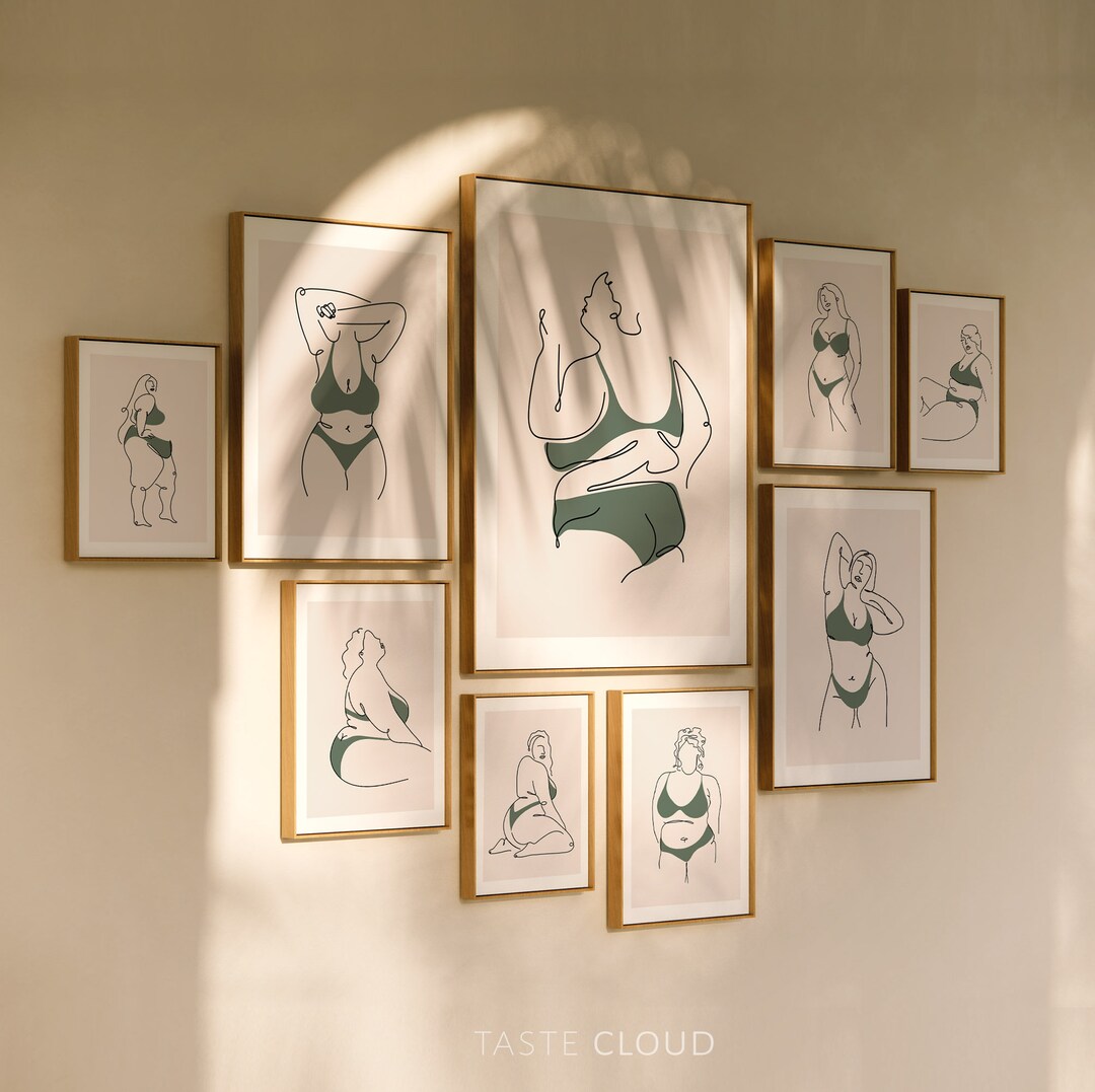 Body Positive Line Art Set of 9 Art Prints Female Form Art - Etsy