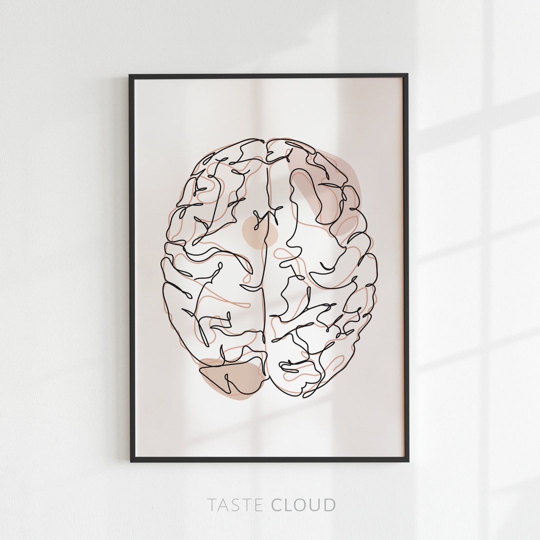 Human Brain Anatomy Art Print Medical Office Aecor BOHO Doctor Gift ...