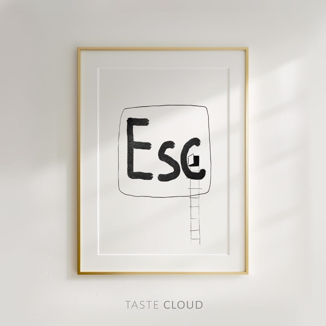 Esc Poster Escape Key Wall Art Typography Print Digital Spray Art Quote ...