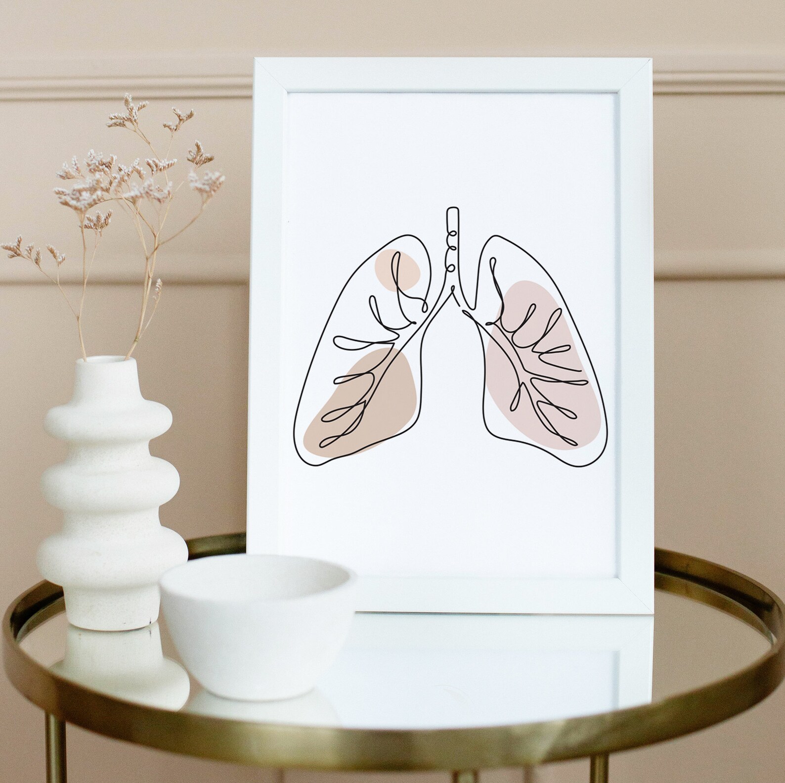 Medical Line Art Set of 3 Wall Art Prints Beige Brain Poster - Etsy