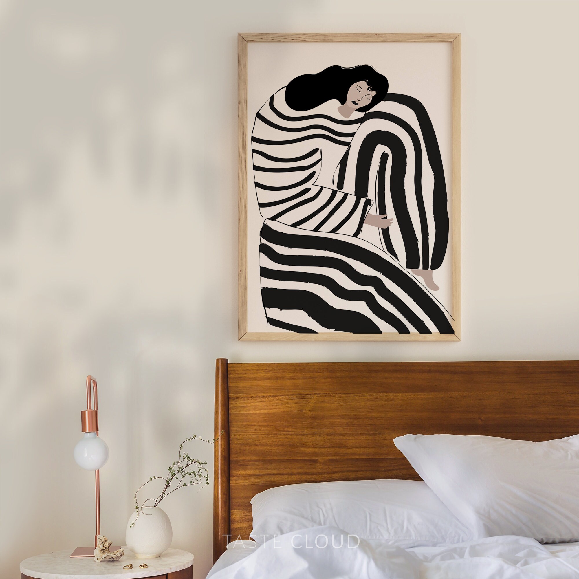 Abstract People Art Print Black and White Abstract Woman Wall Art ...