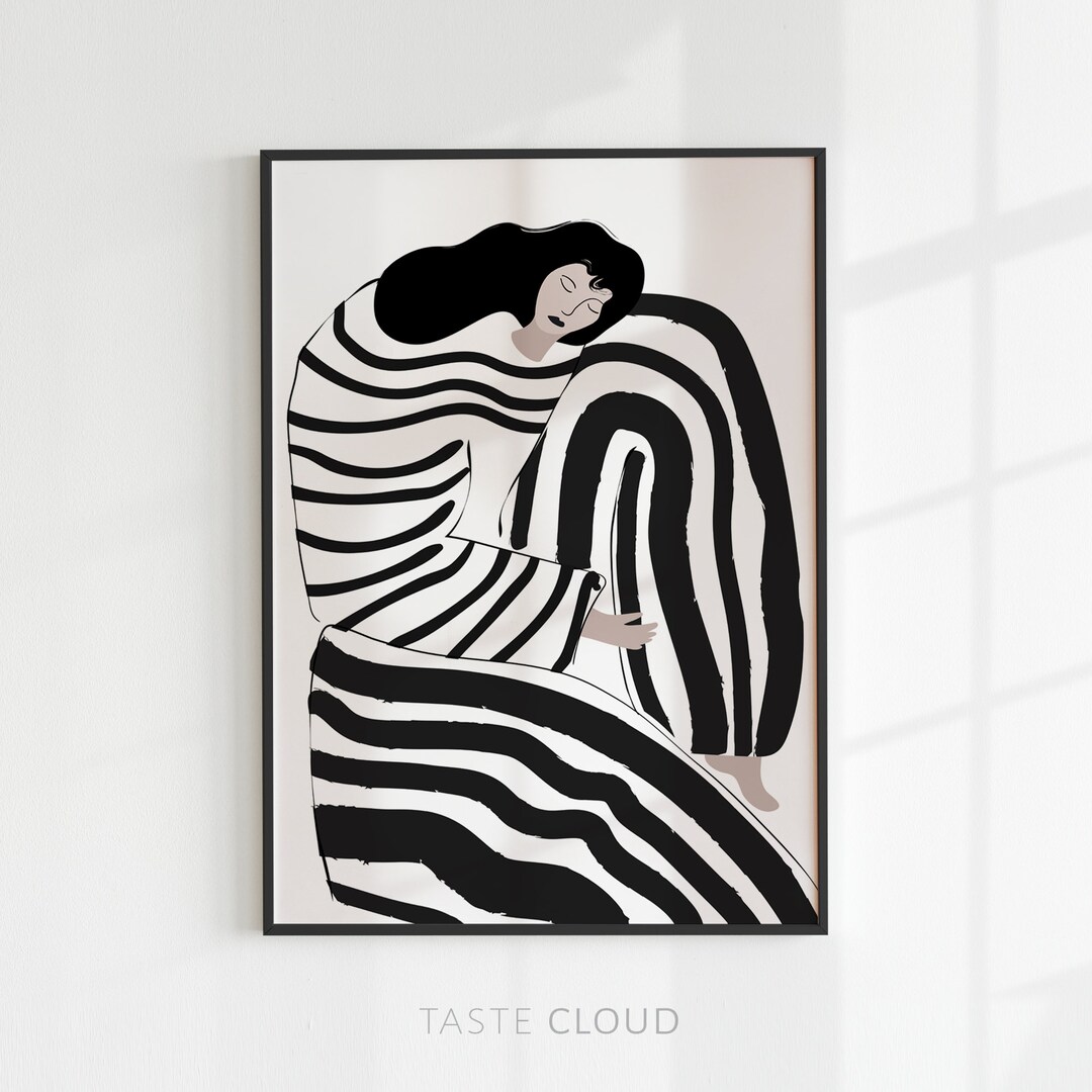 Abstract People Art Print Black and White Abstract Woman Wall Art ...