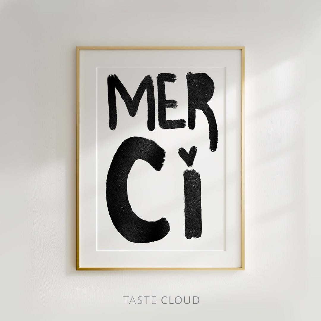 Merci Poster ~ Motivational Graffiti Typography Printable Wall Art ...