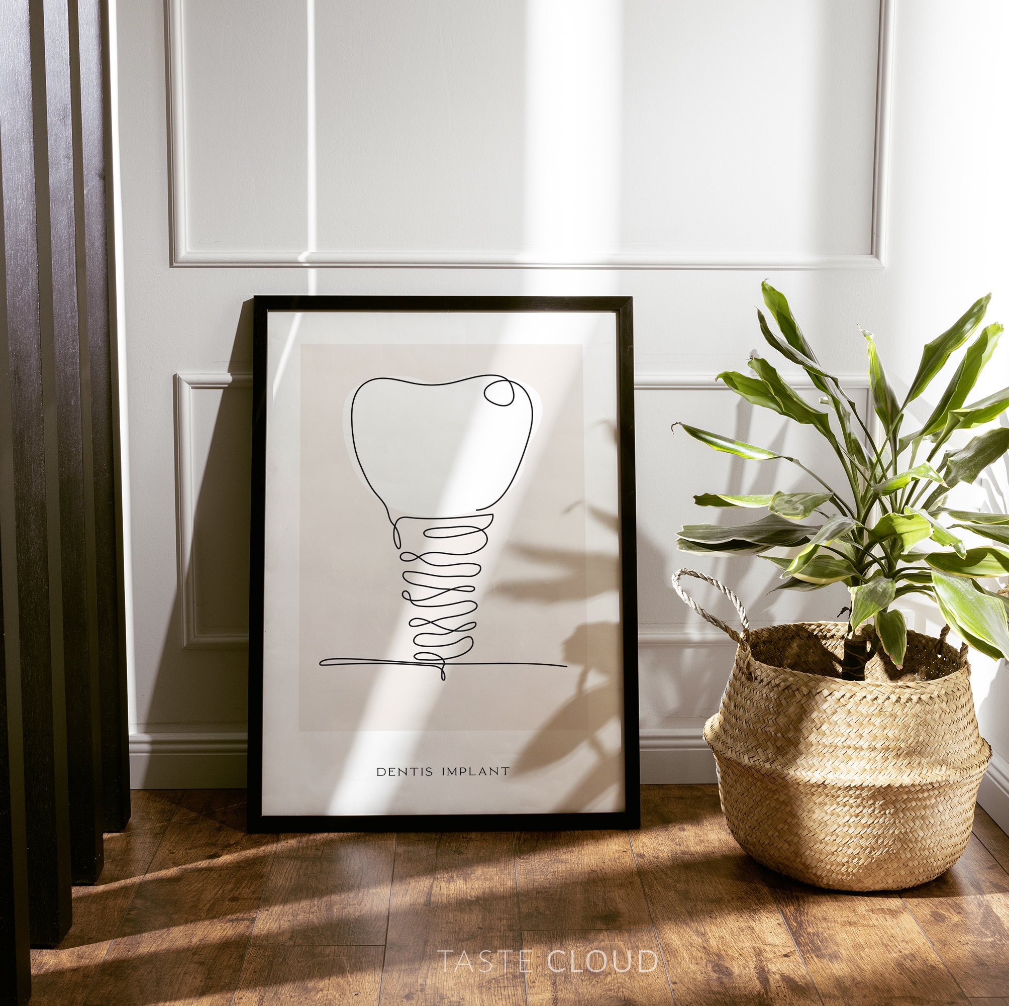 One Line Tooth Art Print, Dental Art Work Minimalist Set of 3 Digital ...