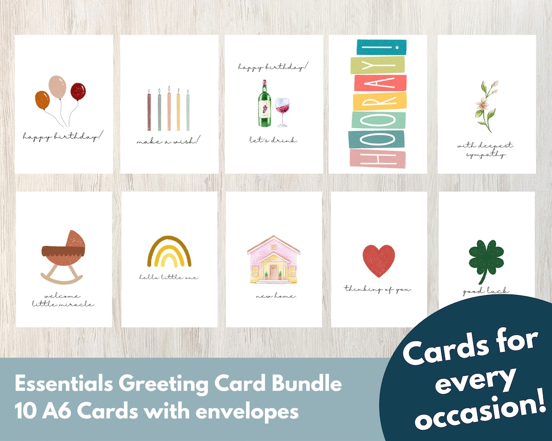 The Essentials Greeting Cards Bundle - Greeting Cards for Birthday ...