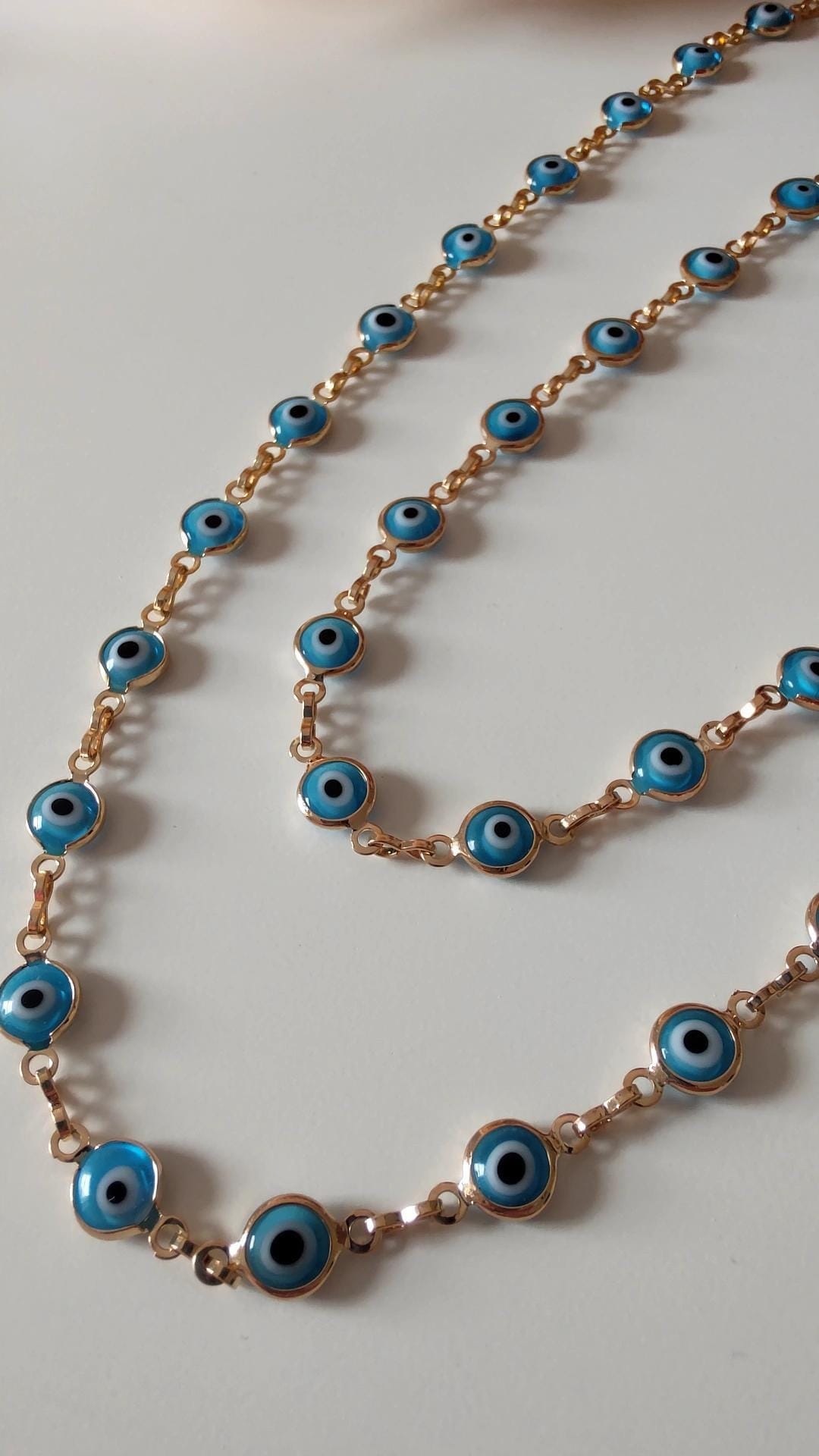 Evil Eye Gold Necklace Multiple Evil Eye Necklace Multi Blue - Etsy