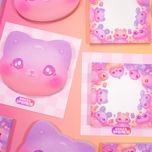 Gummy Pets Sticky Notes ~ Gummy Bear Candy Theme Stationery ~ Cat Face ...