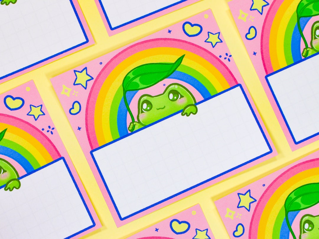 Cute Frog Grid Memo Sheets ~ Loose Leaf Pink Memo Note Papers ~ Kawaii ...