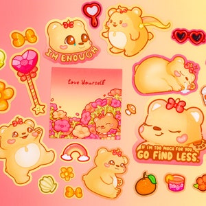 Beach Babe Bear Sticker Pack ~ Tropical Sunset Palette Matt Decals ...