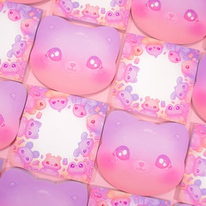 Gummy Pets Sticky Notes ~ Gummy Bear Candy Theme Stationery ~ Cat Face ...