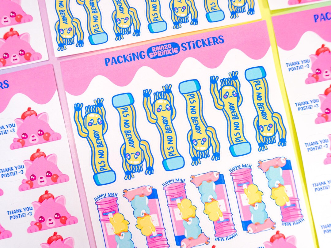 Cute Letter Writing Stickers ~ Happy Mail Do Not Bend Thank You Postie ...