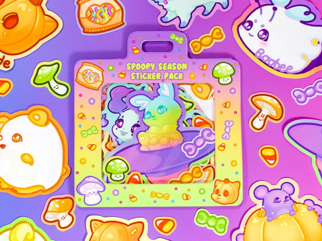 Spoopy Season Sticker Pack ~ Cute Halloween Die Cut Sticker Pack ...
