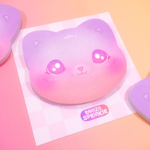 Gummy Pets Sticky Notes ~ Gummy Bear Candy Theme Stationery ~ Cat Face ...