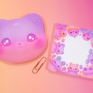 Gummy Pets Sticky Notes ~ Gummy Bear Candy Theme Stationery ~ Cat Face ...