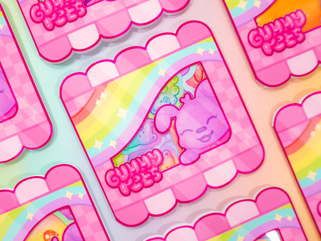 Gummy Pets Sticker Pack ~ Bright Rainbow Gummy Bear Matt Decals ~ Cute ...