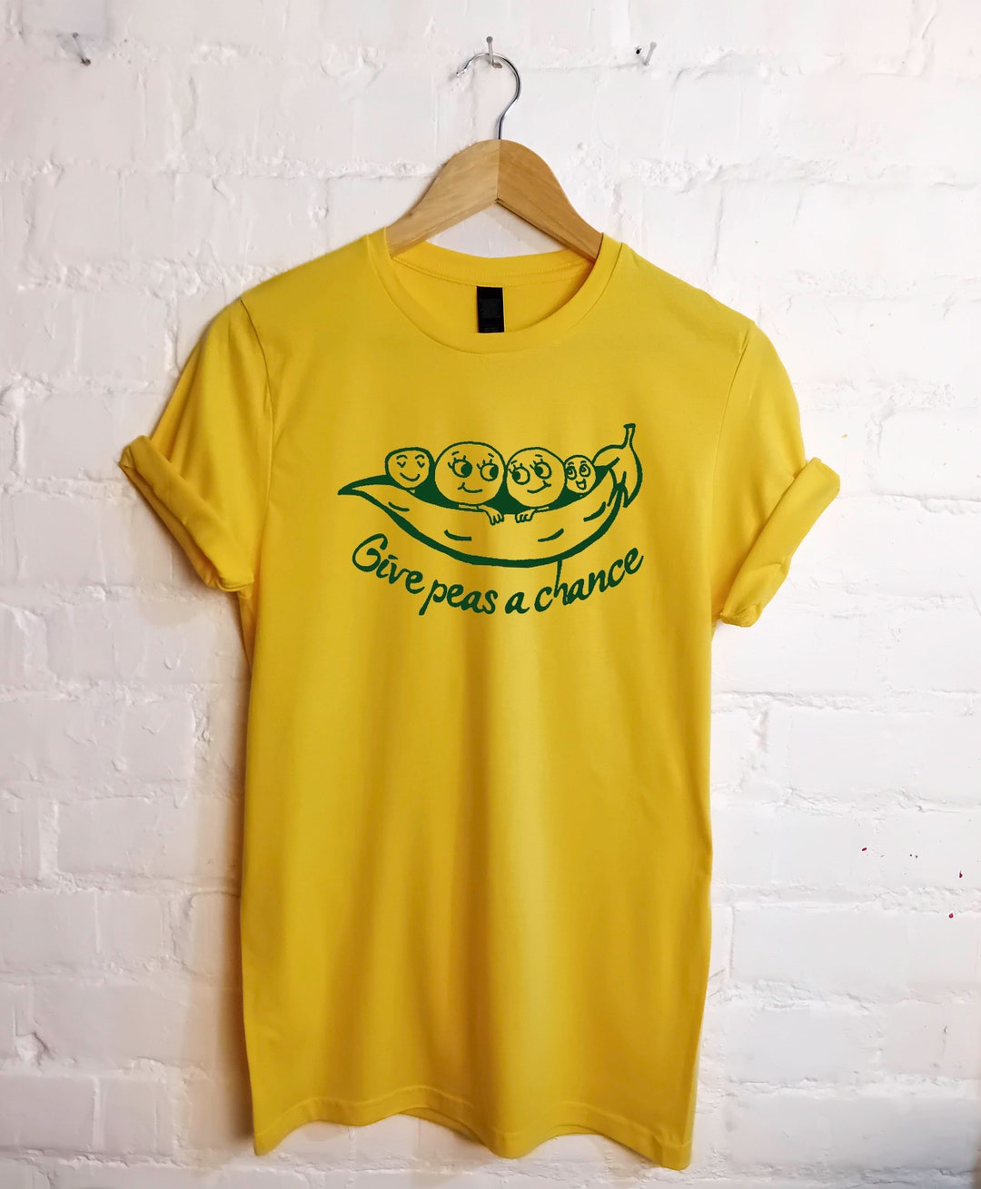 Give Peas a Chance Tshirt Peas Peace Message Cute Vegetables Gardening ...