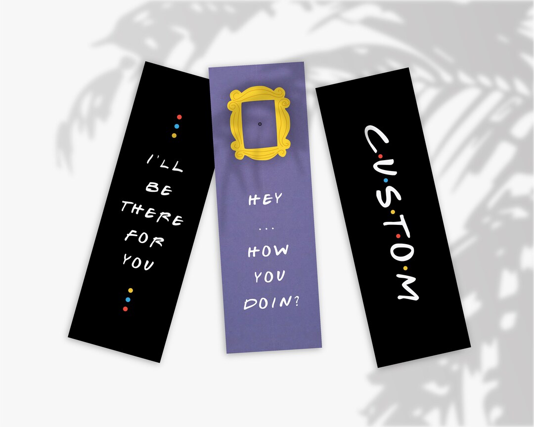 Personalised Friends Bookmarks Custom Set of 3 Pack - Etsy