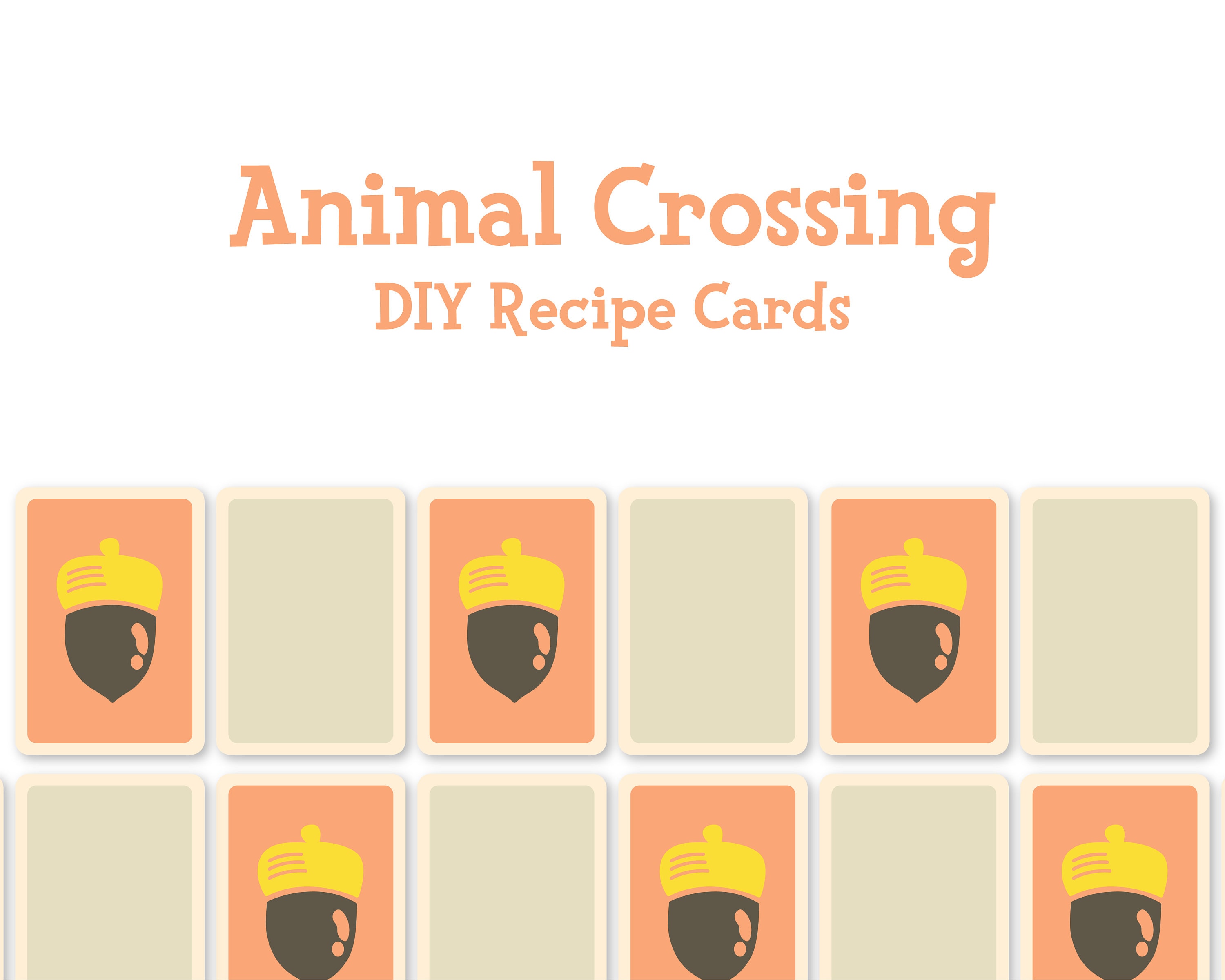 Animal Crossing Inspired DIY Recipe Card A5 6x8 Cute Aesthetic High ...