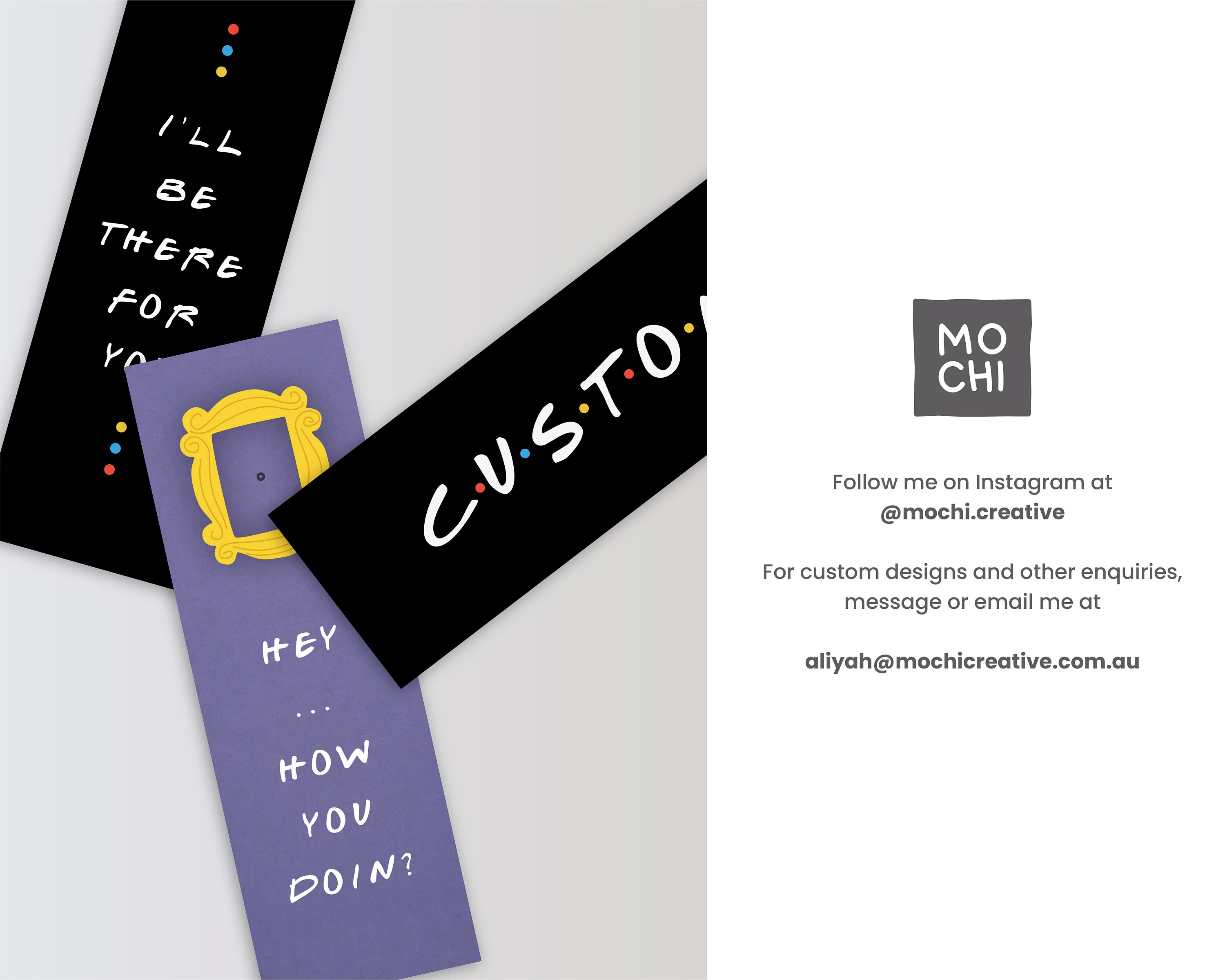 Personalised Friends Bookmarks Custom Set of 3 Pack - Etsy