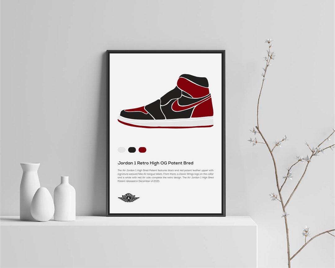 Air Jordan Retro High OG Patent Bred | Sneaker Collection Poster ...