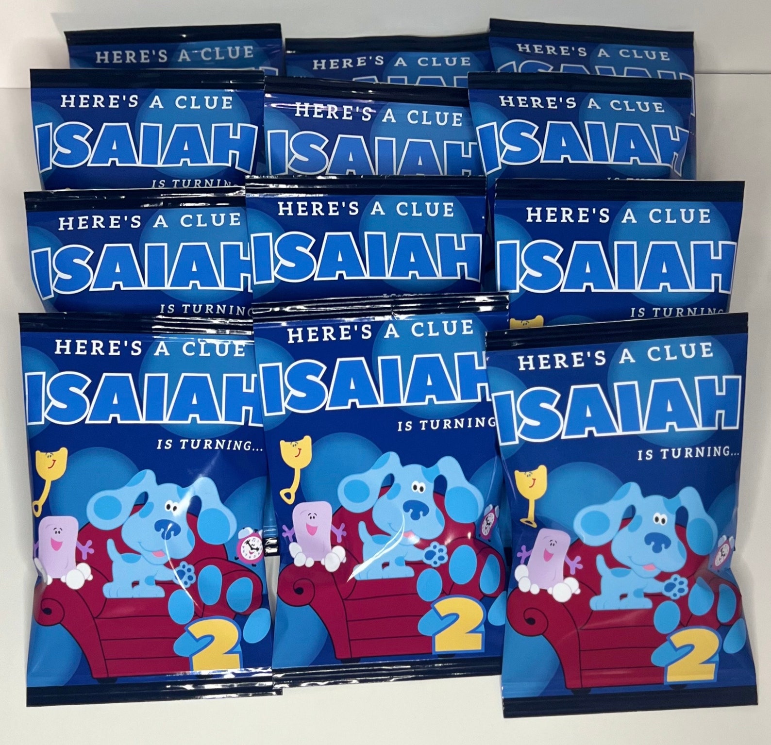 Blues Clues Inspired Chip Bags (set of 12) - Blues Clues Party Favors ...