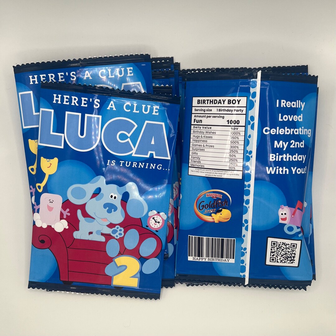 Blues Clues Inspired Chip Bags (set of 12) - Blues Clues Party Favors ...