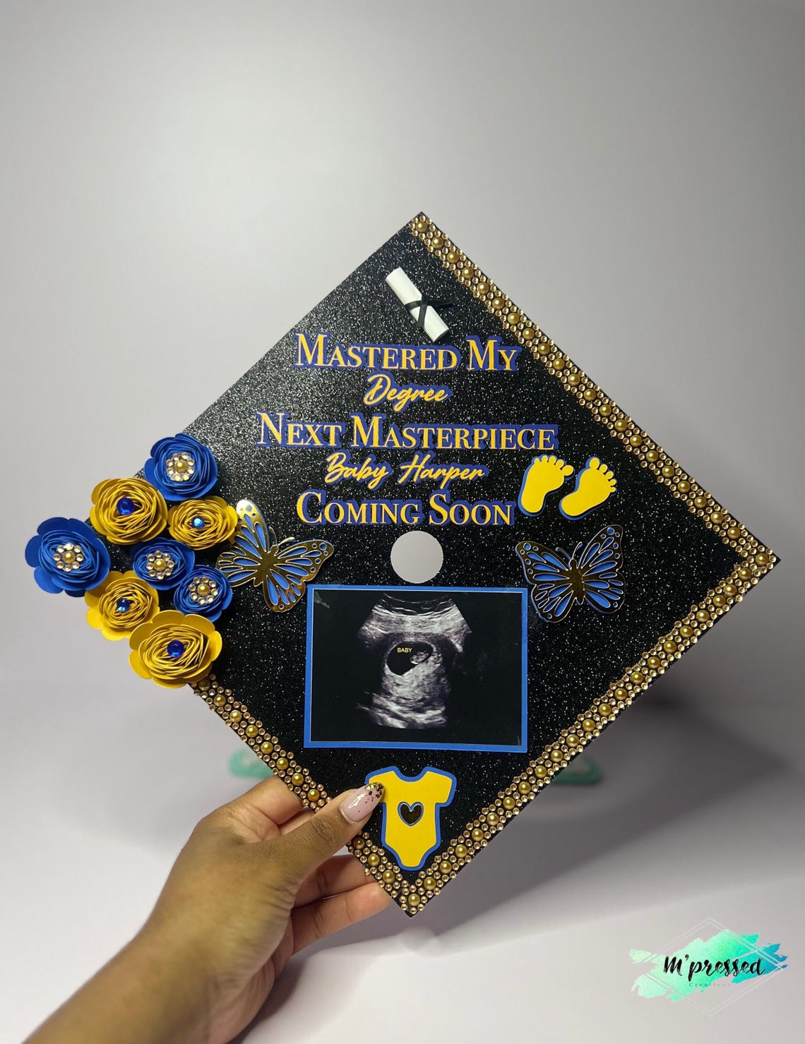 Mastered My Degree Custom Graduation Cap Topper | Grad Cap Decor ...