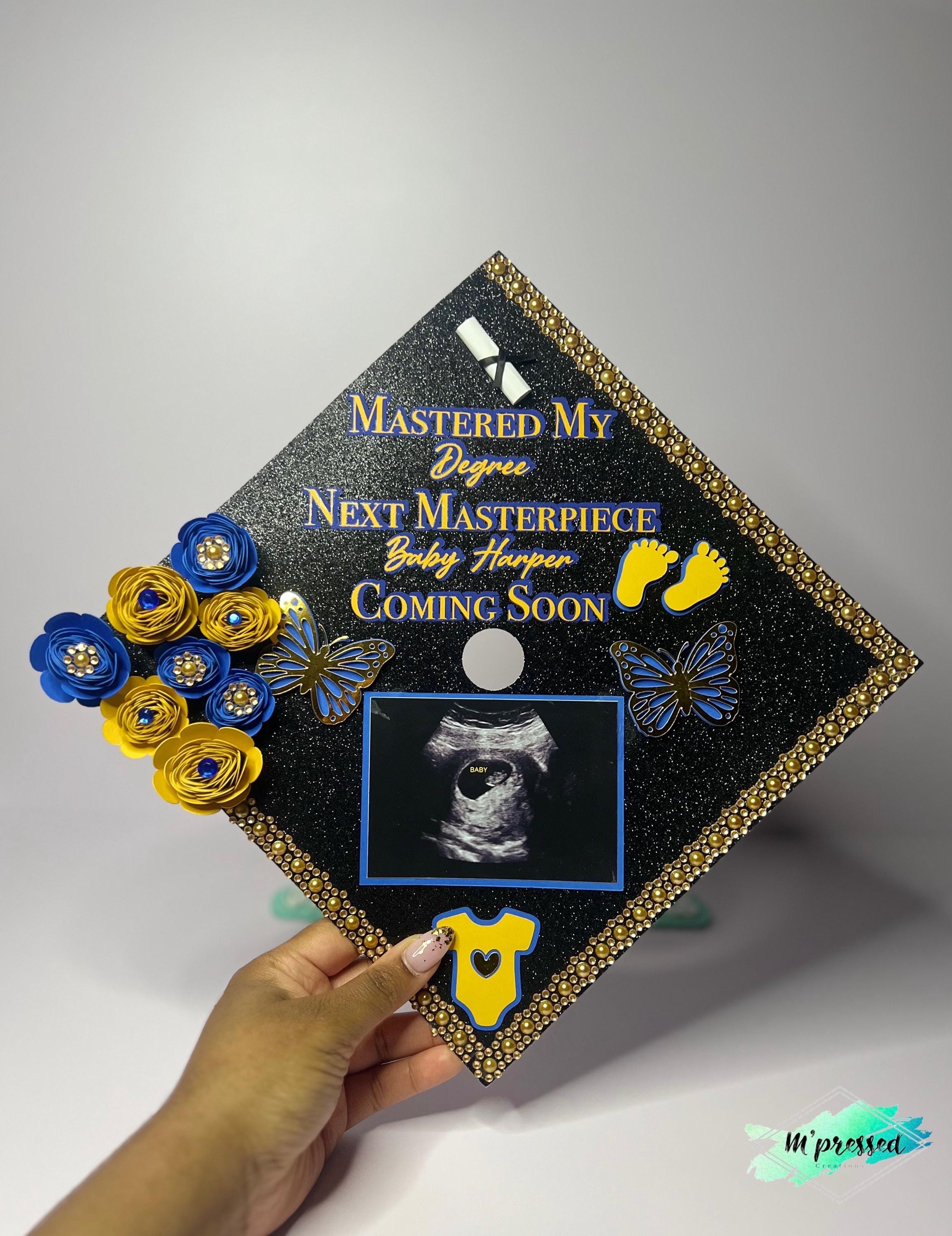 Mastered My Degree Custom Graduation Cap Topper | Grad Cap Decor ...