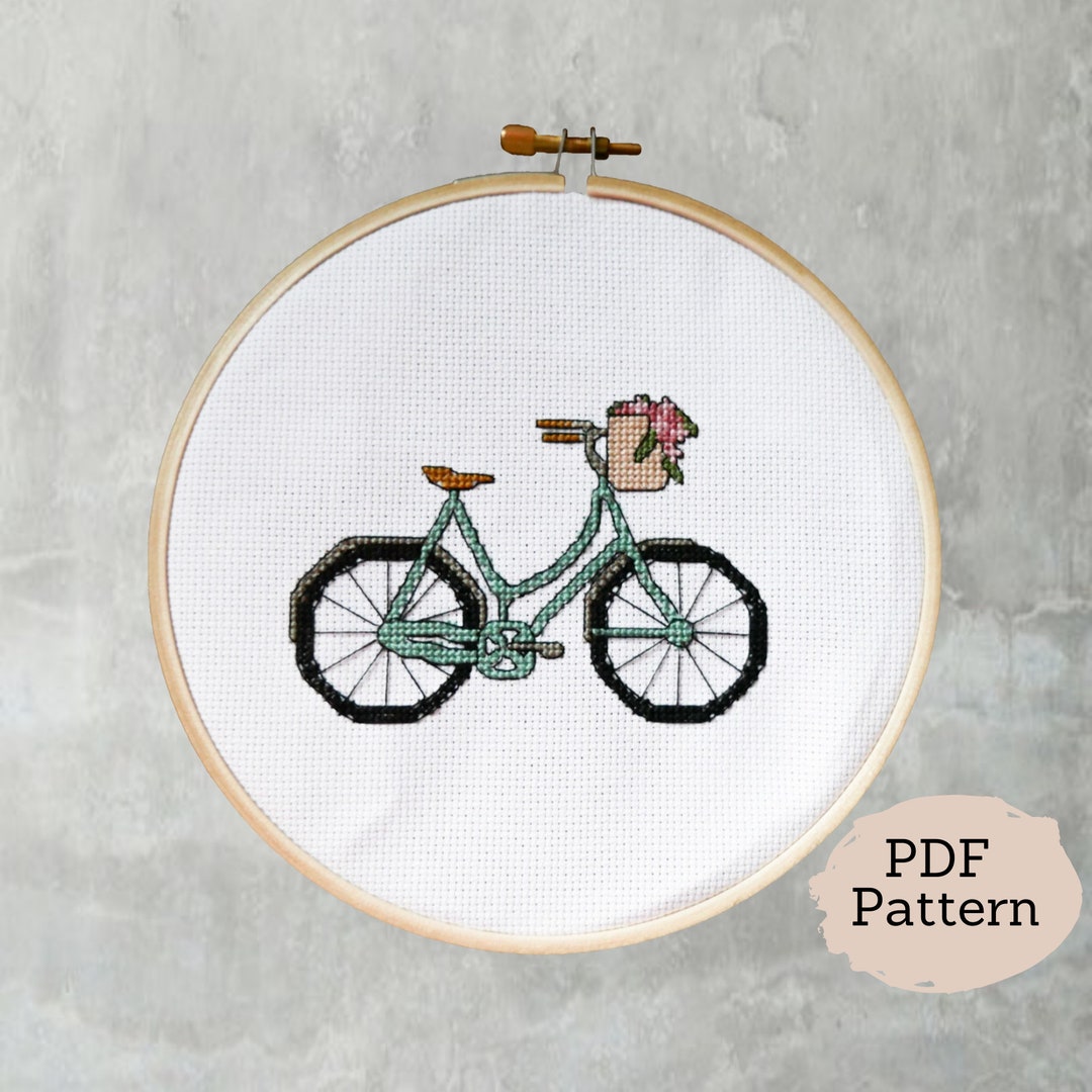 Cross-stitch Pattern - Spring Bicycle - Downloadable PDF - Etsy