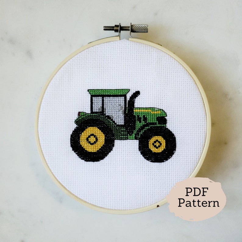 Cross-stitch Pattern - Tractor - Downloadable PDF - Etsy
