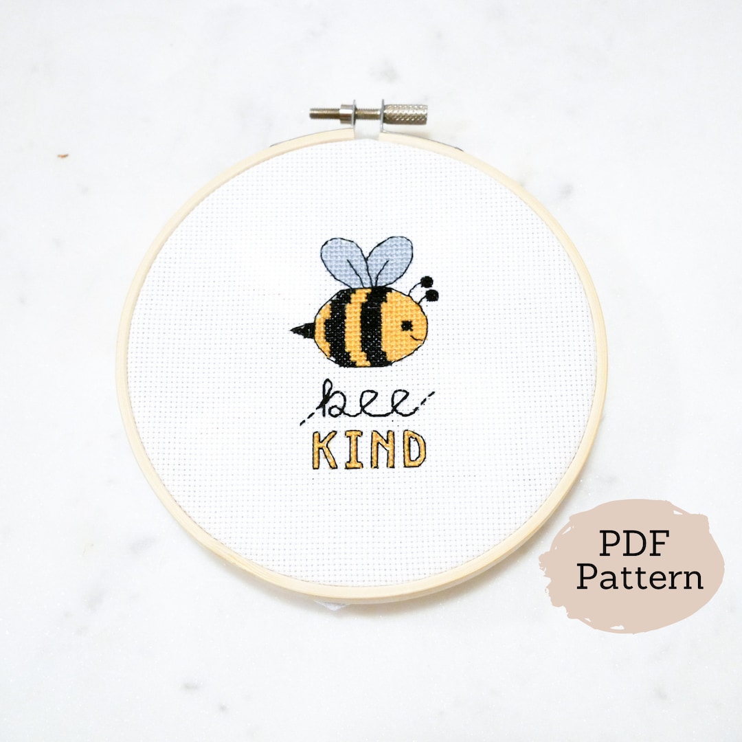 Cross-stitch Pattern - Bee Kind - Downloadable PDF - Etsy