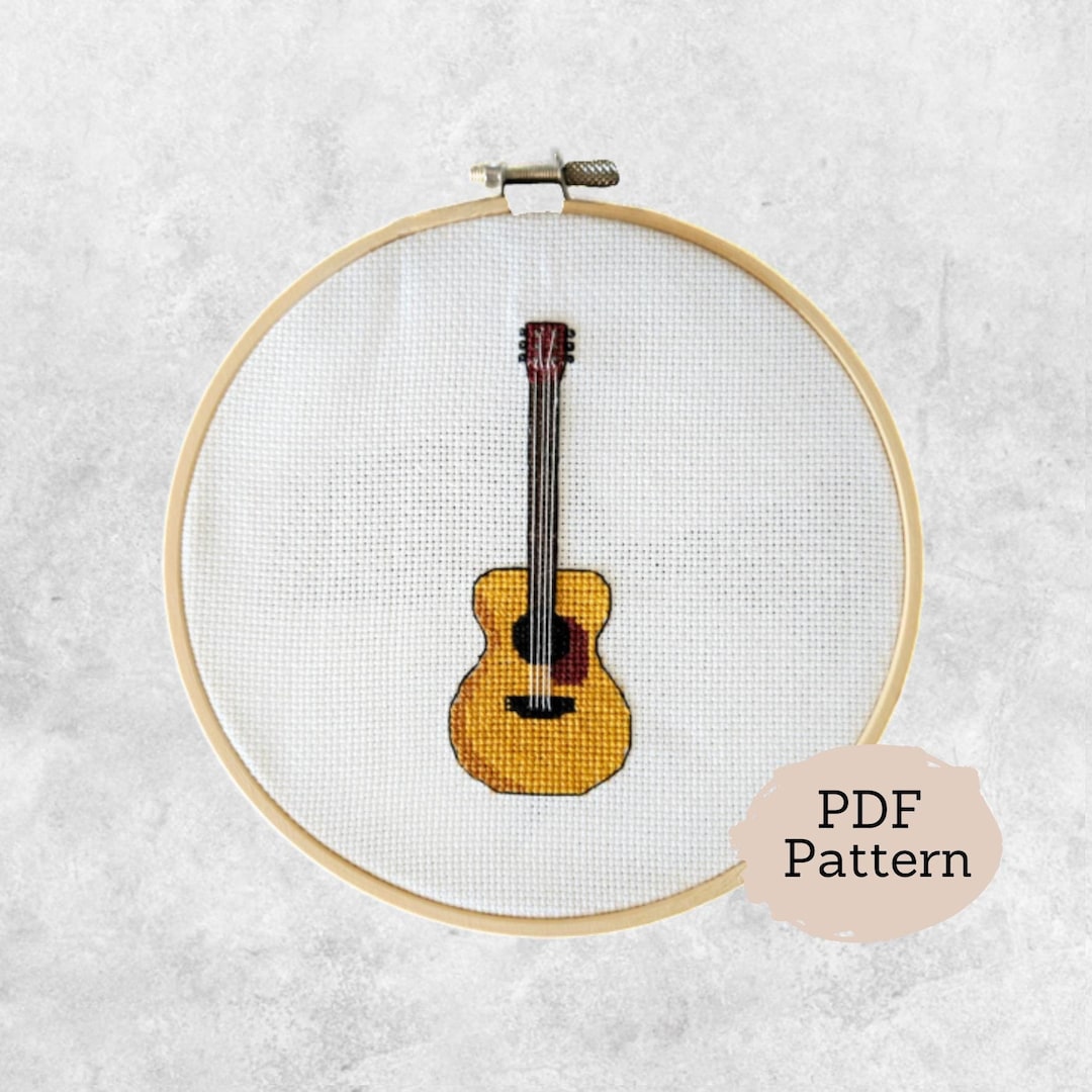 Cross-stitch Pattern - Acoustic Guitar - Downloadable PDF - Etsy
