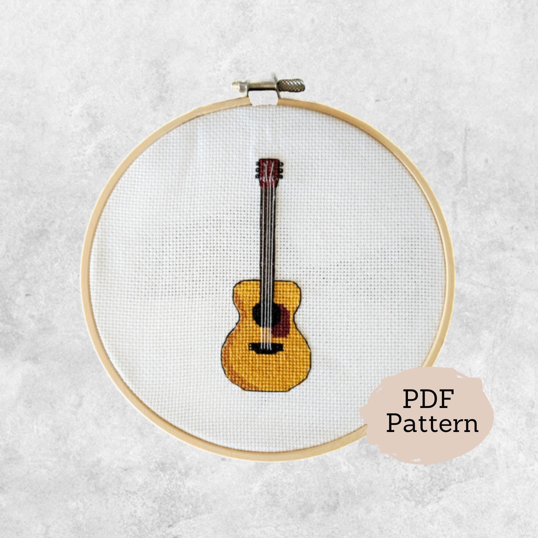 Cross-stitch Pattern - Acoustic Guitar - Downloadable PDF - Etsy