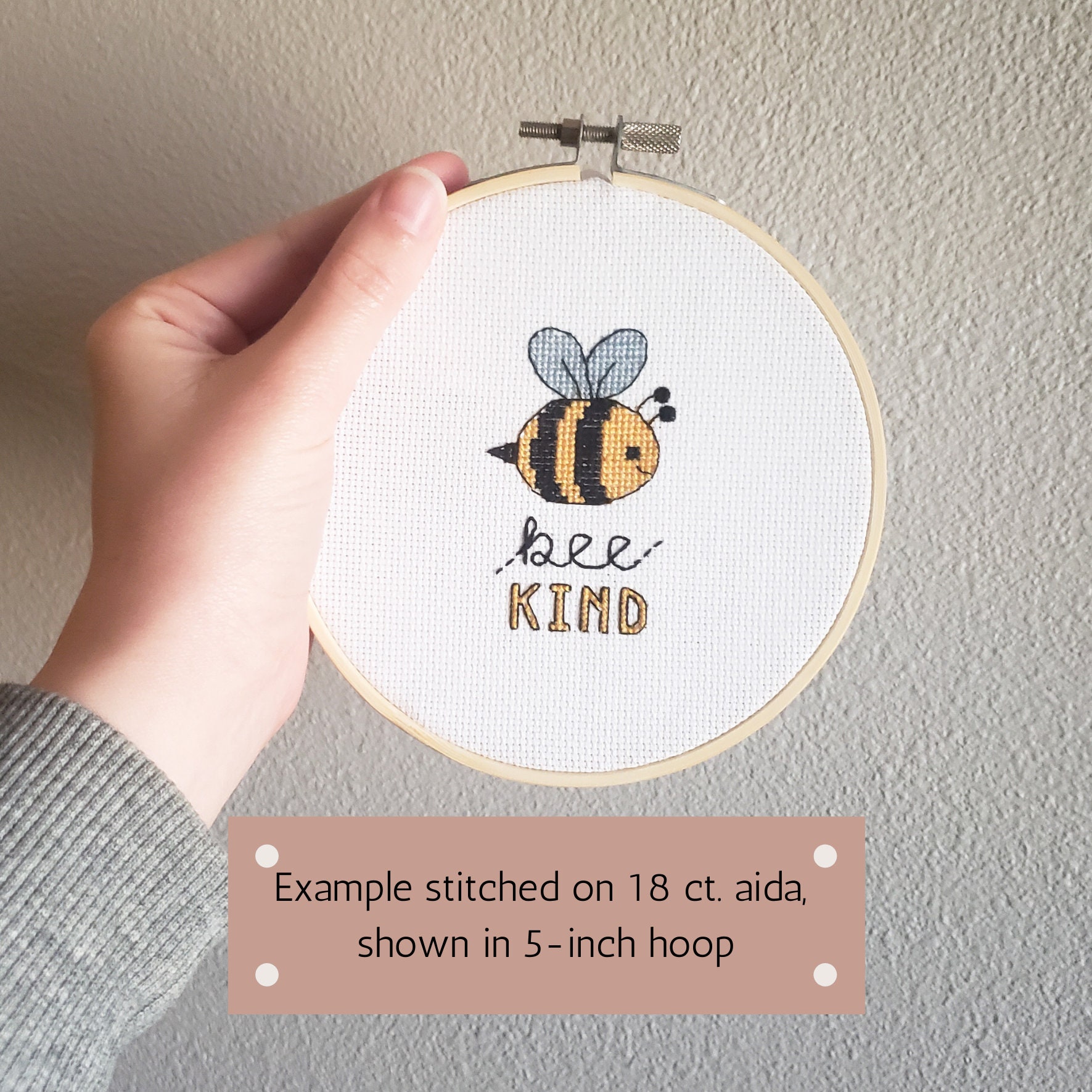 Cross-stitch Pattern - Bee Kind - Downloadable PDF - Etsy