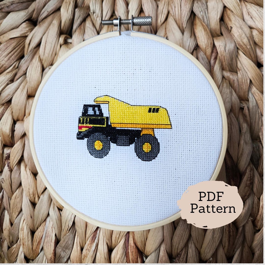 Cross-stitch Pattern - Dump Truck - Downloadable PDF - Etsy