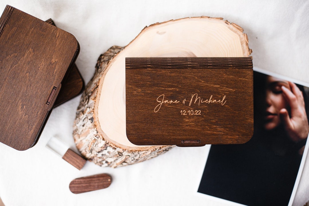 Engraved Wooden Photo Box for 4x6 Prints, Wedding Photo Box, Wedding ...