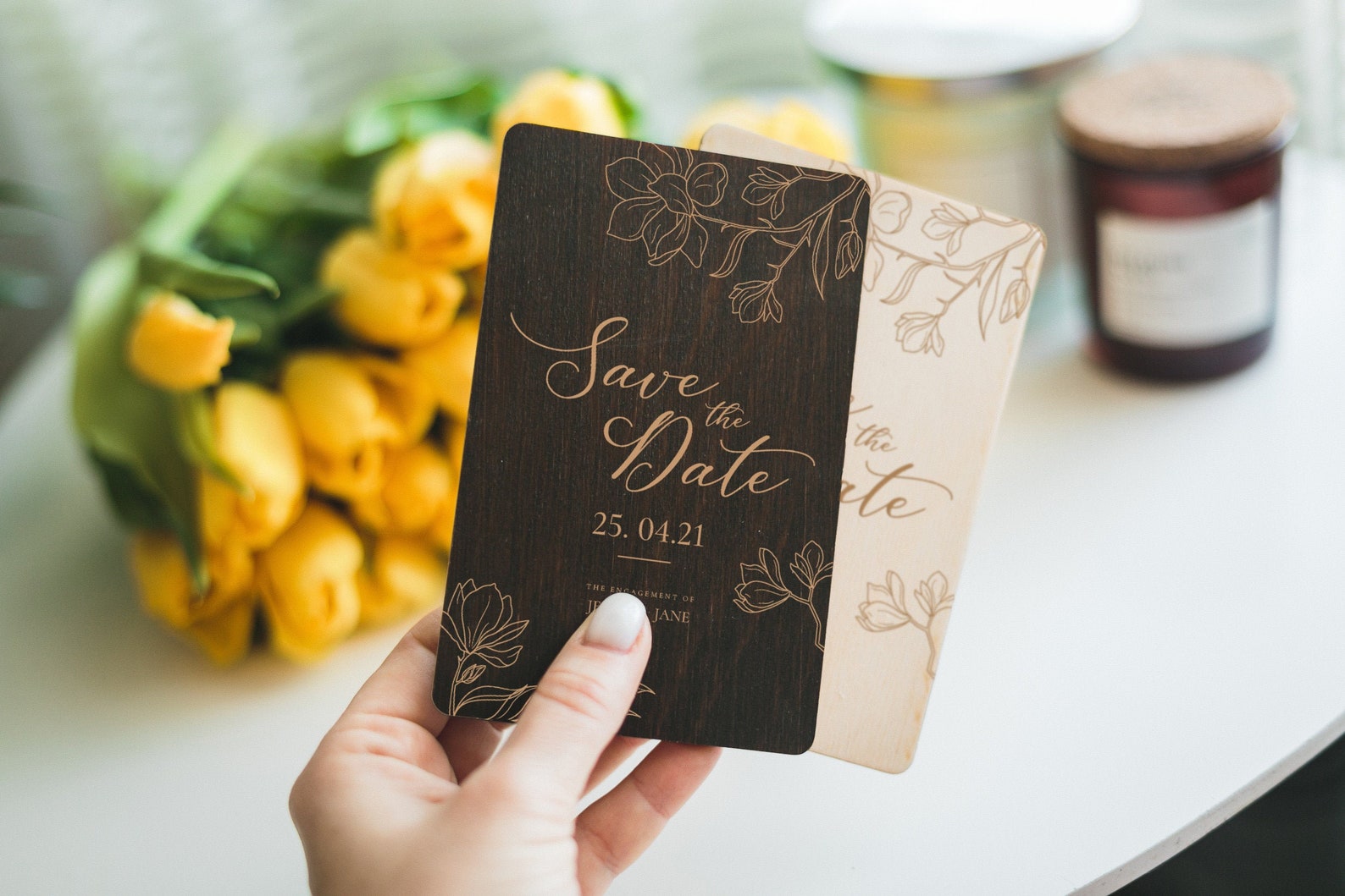 Wedding Party Wood Invitation Card 4x6 Size With Envelope - Etsy