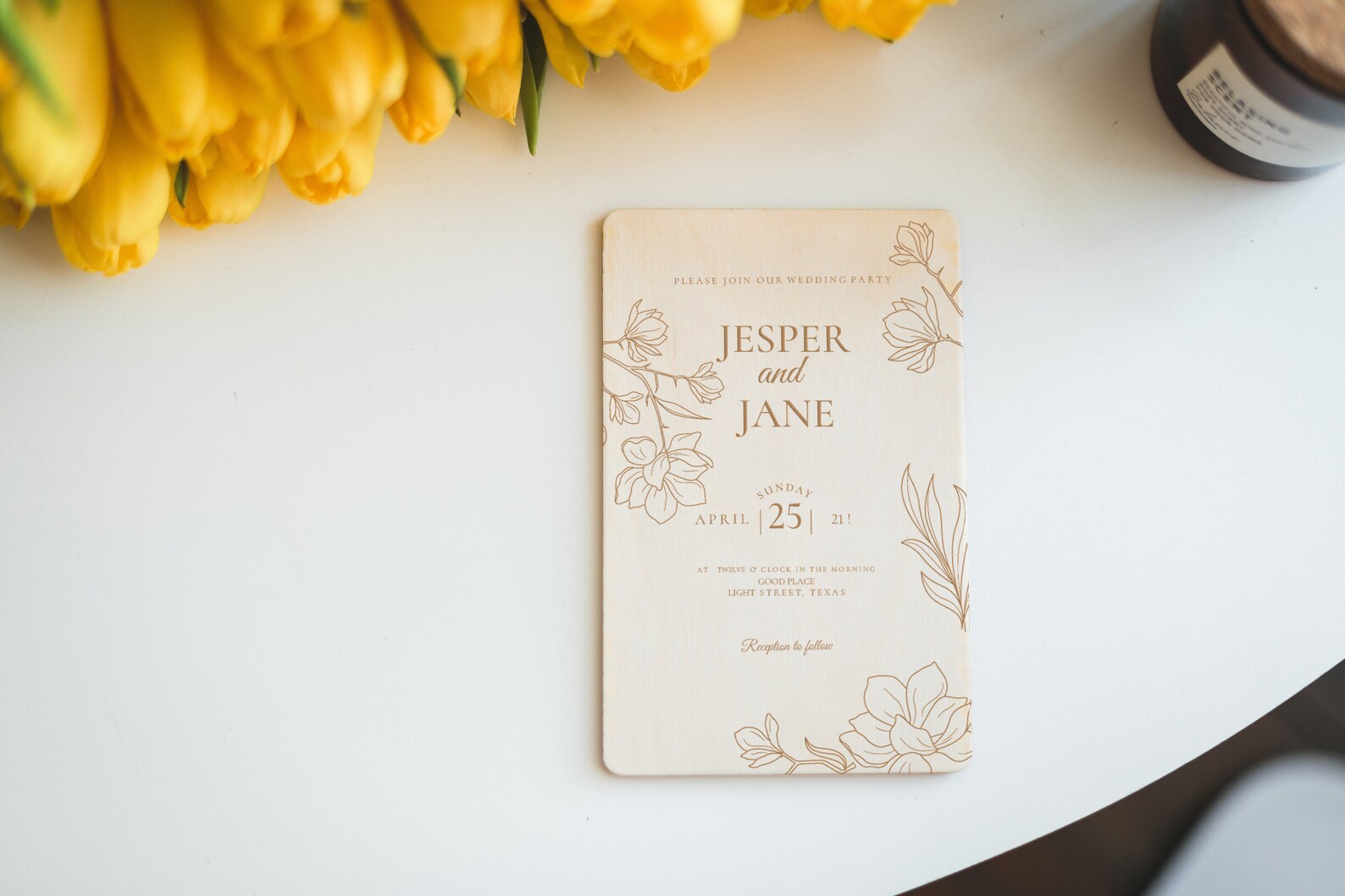 Wedding Party Wood Invitation Card 4x6 Size With Envelope - Etsy