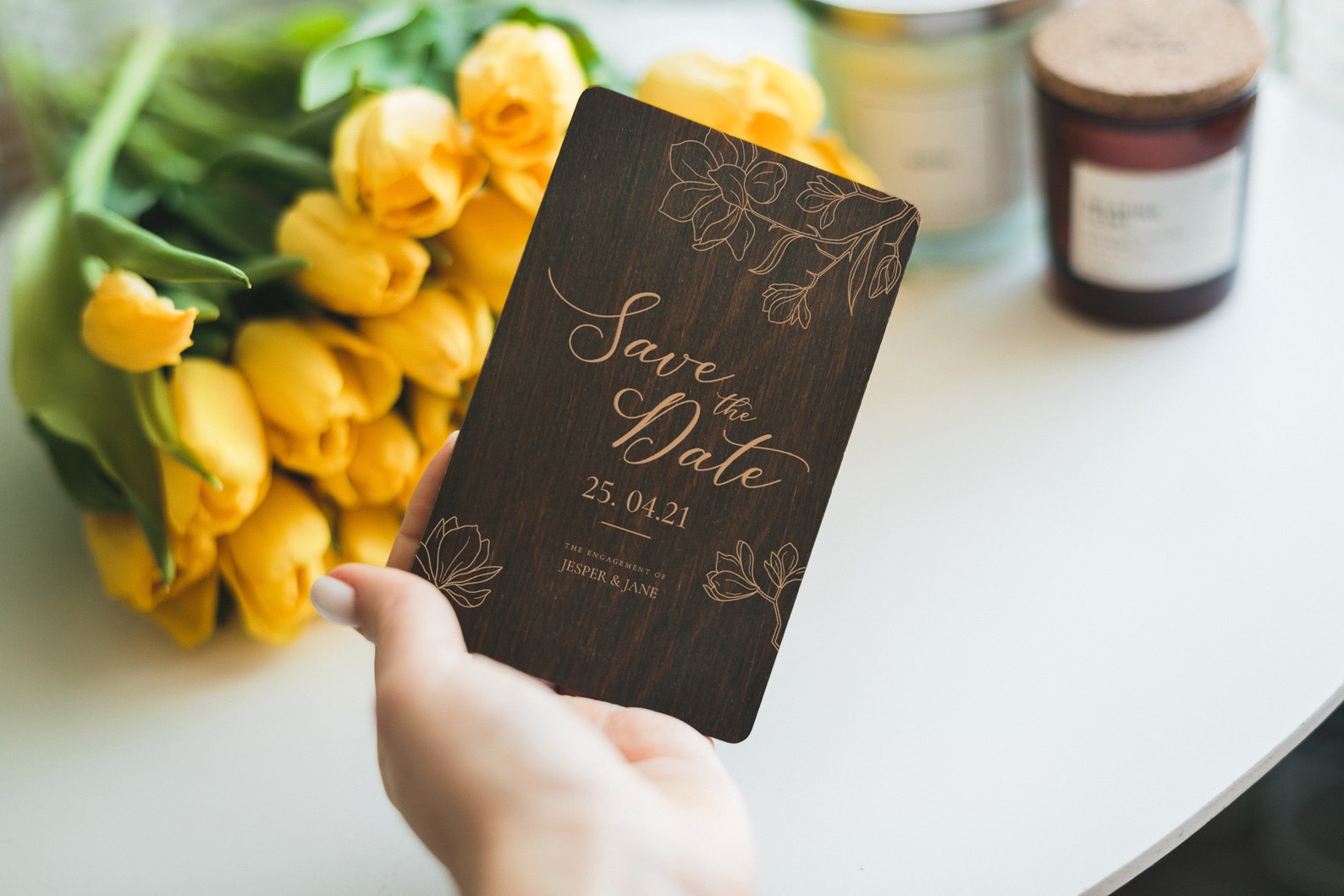 Wedding Party Wood Invitation Card 4x6 Size With Envelope | Light ...