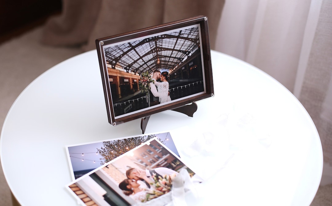 Black Photo Box With Glass Lid, Keepsake Box for 6x8 Prints, Wood Photo ...