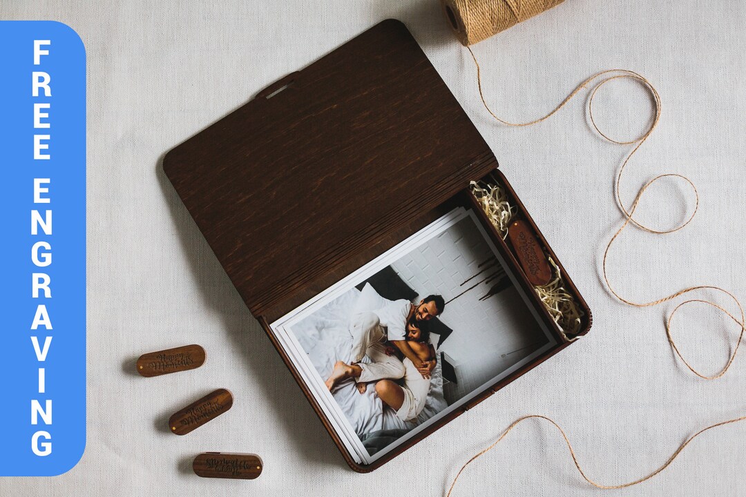 Wood Photo 6x8" (15x21cm) and Usb Box | Wooden Photobox | Wood Box for ...