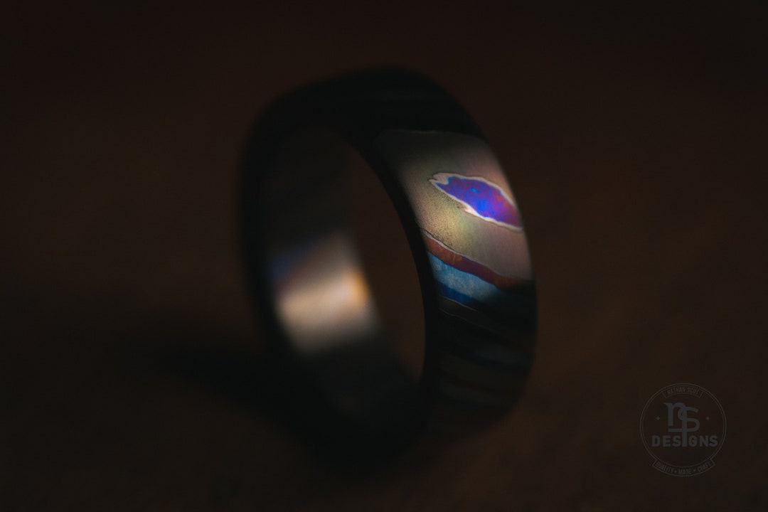 Timascus Zirconium Ring/ Mens Wedding Ring/anniversary Gift/ - Etsy