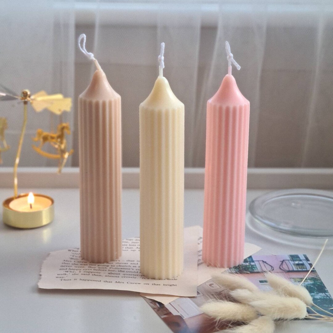 Pencil Candle Scented Soy Wax Candle, Room Decor, Pastel Candle, Luxury ...