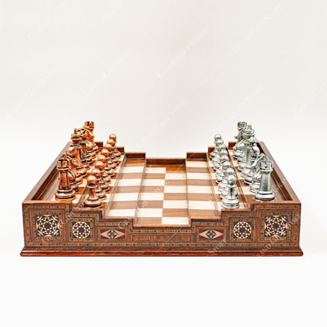 Unique Chess Board Arena Metal Chess Pieces Original Birthday - Etsy