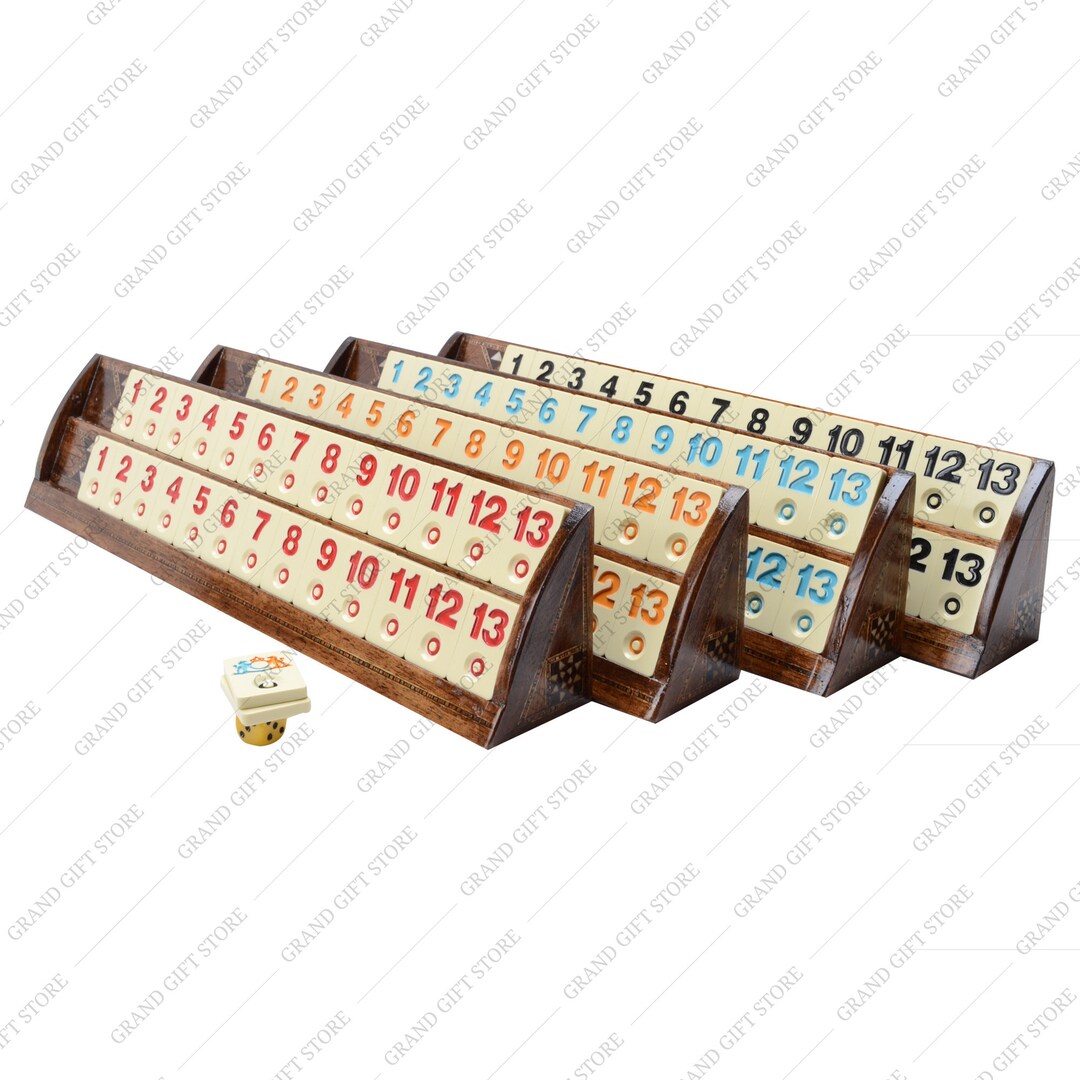 Wooden Straight Mosaic Inlaid Rummikub Game Set Rummy Cube - Etsy UK