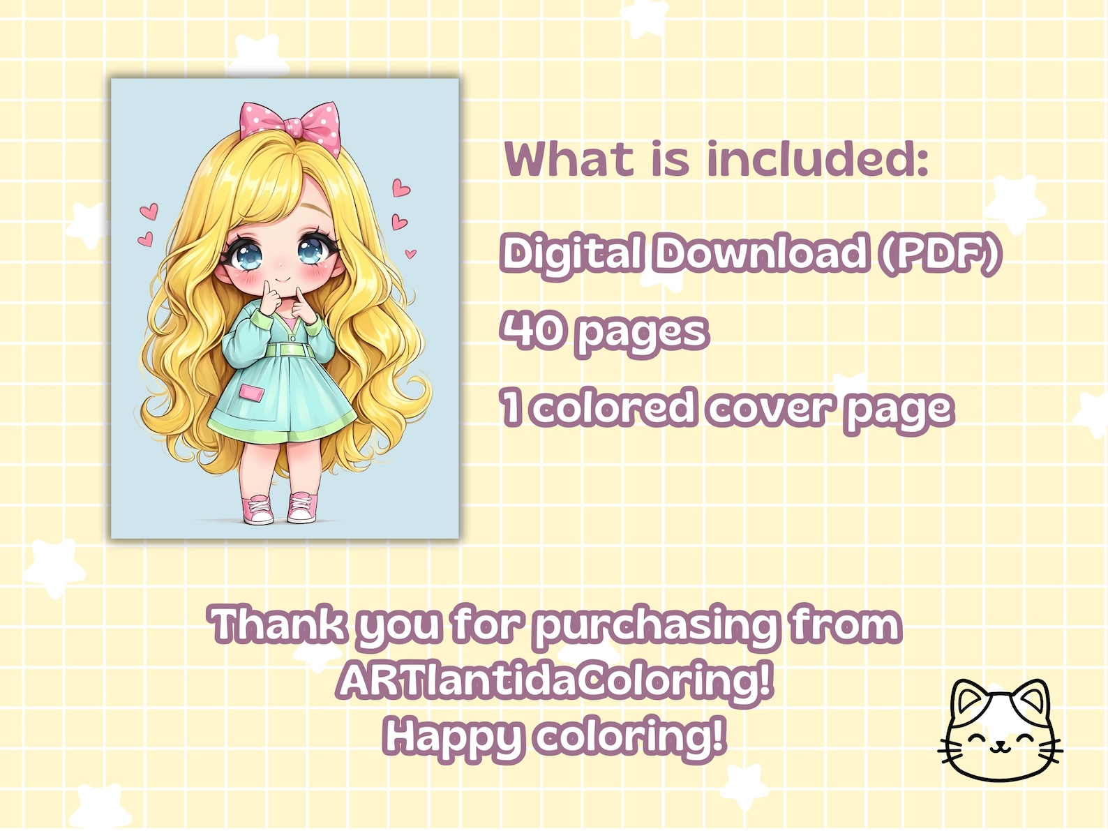 Chibi Girls Coloring Pages | Kawaii Dolls Adult Coloring Book ...