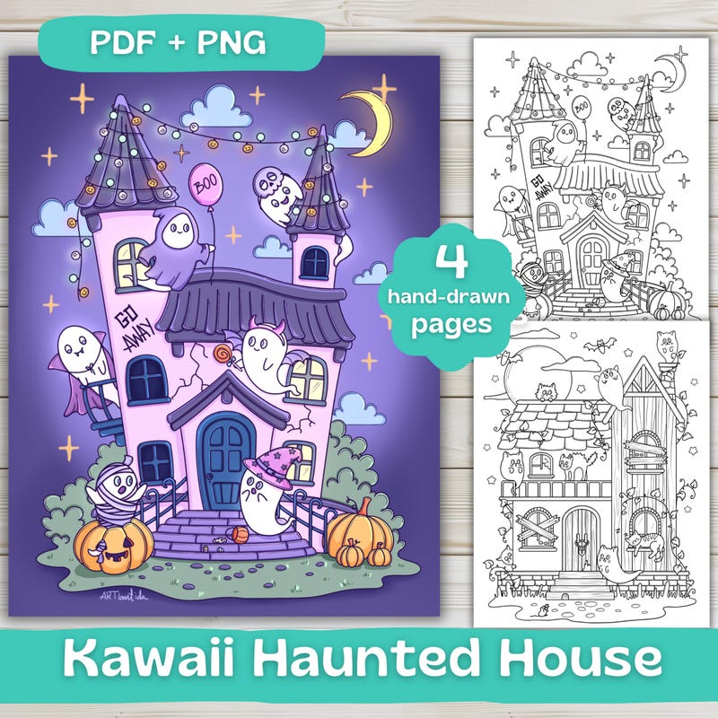 Halloween Coloring Pages - Etsy